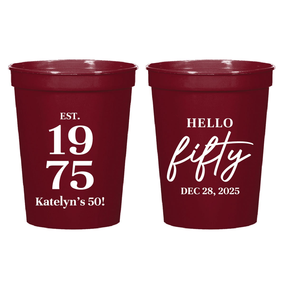 Customized Birthday Stadium Cups, Custom Stadium Cups Birthday Favors ...