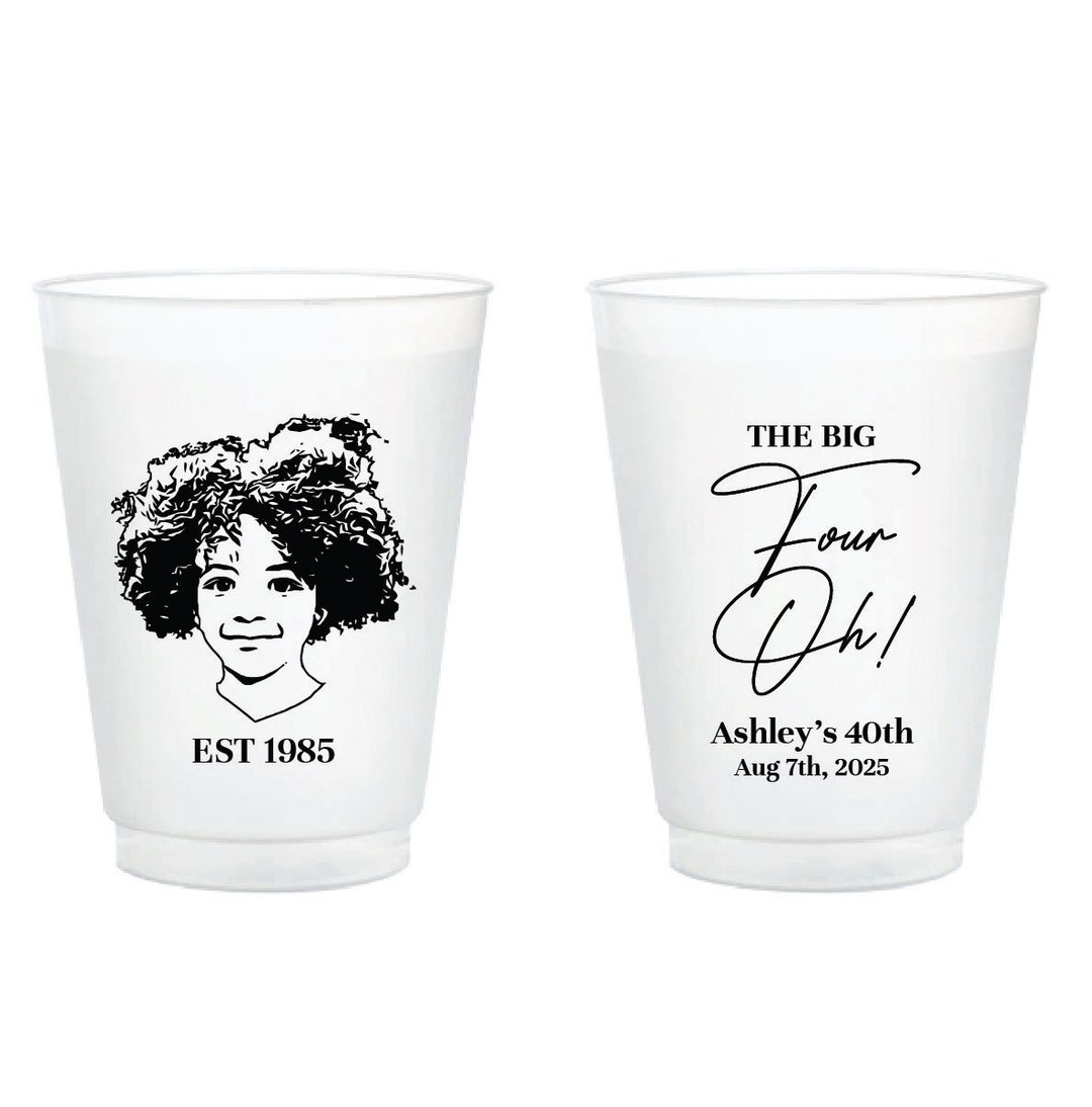 40th Birthday Frosted Cups, Custom 40th Birthday Frosted Cup Favors ...