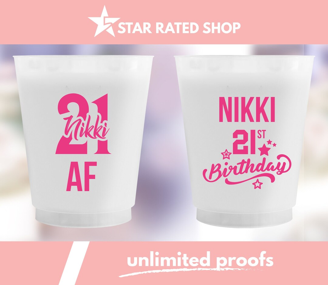 Custom 21st Birthday Frosted Cups, 21st Birthday Frosted Cups ...