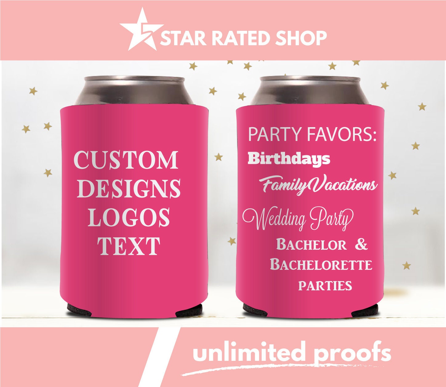 Custom Can Coolers Personalized Can Coolers Custom Party - Etsy