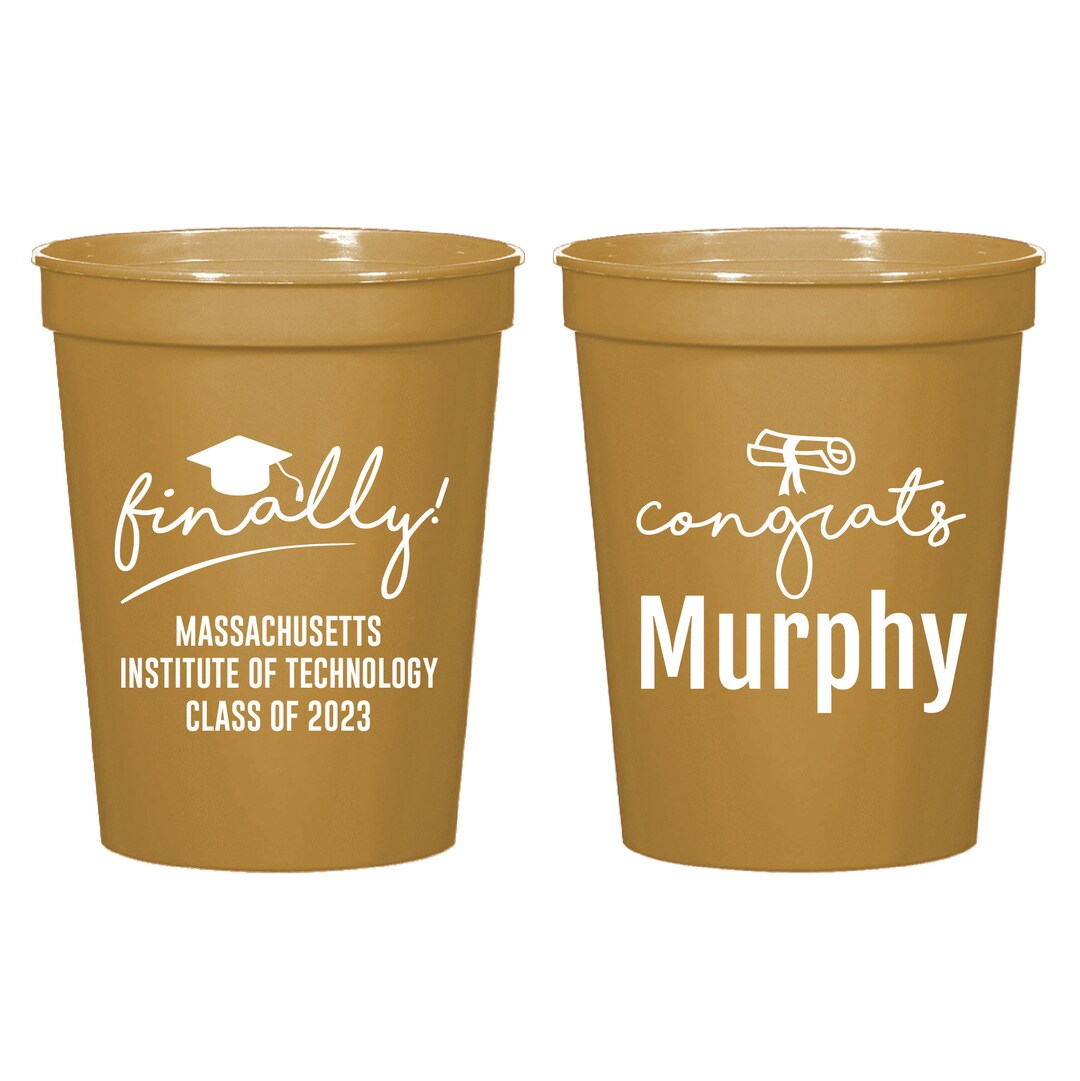 Finally Graduation Stadium Cups, Personalized Graduation Stadium Cups ...