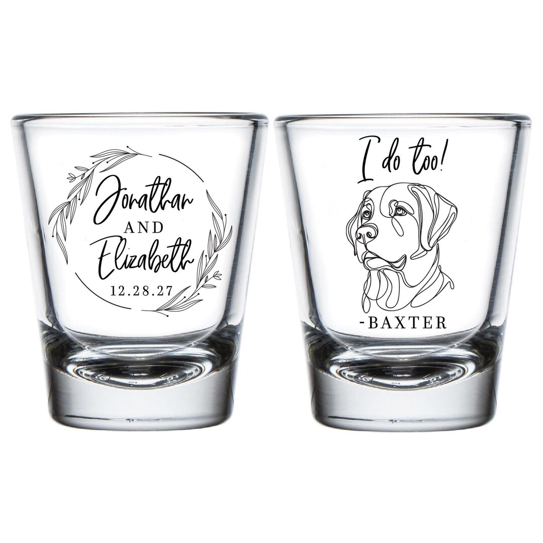 Custom Pet Shot Glasses, Pet Wedding Shot Glass Gifts, Custom Shot ...