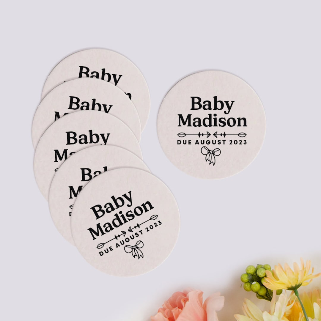 Custom Baby Shower Coasters, Personalized Baby Shower Coasters as ...