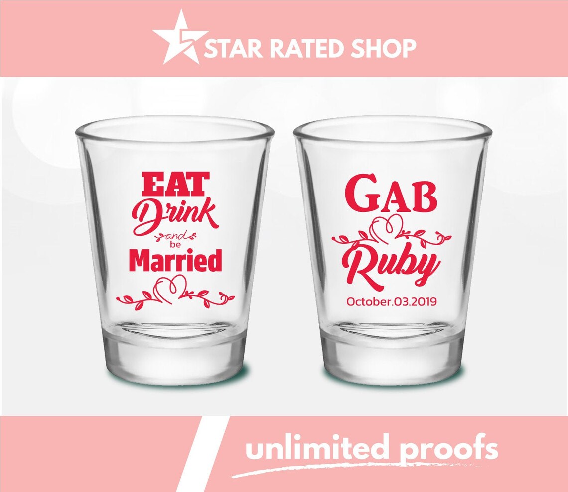 Custom Wedding Shot Glass Wedding Shot Glass Shot Glass - Etsy