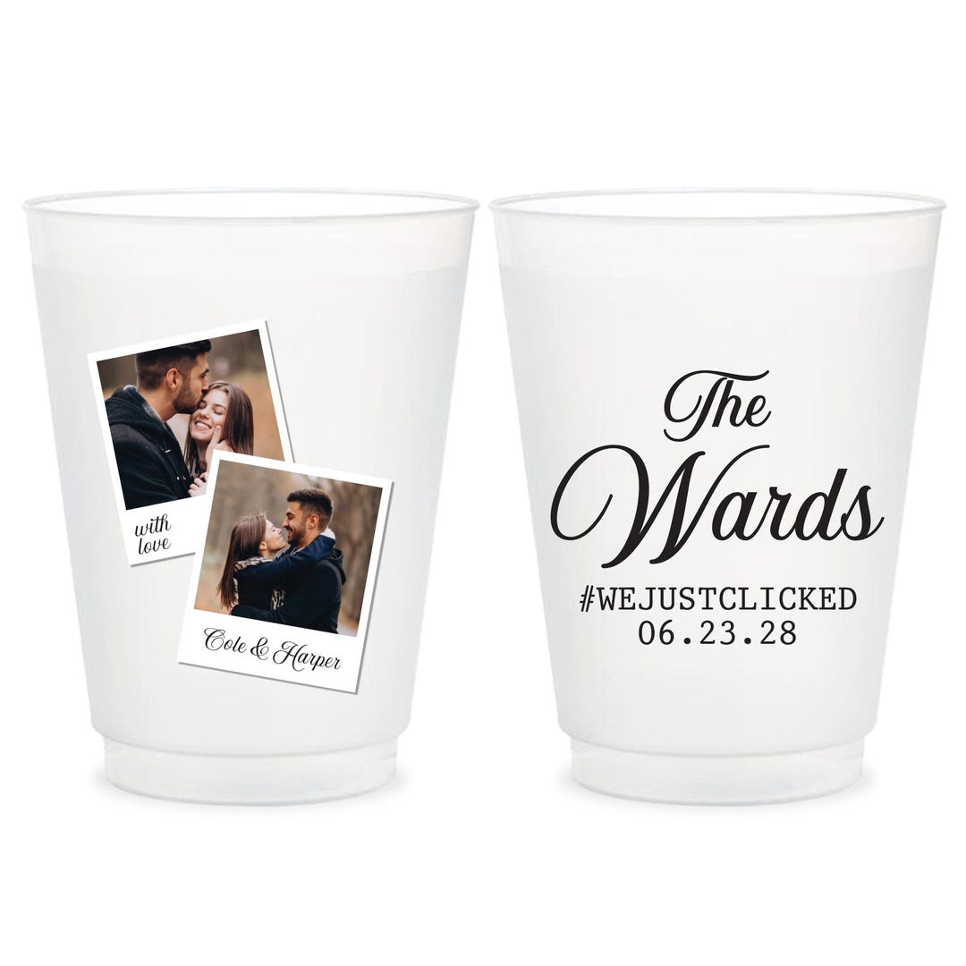 We Just Clicked Full Color Wedding Frosted Cup, Personalized Full Color ...