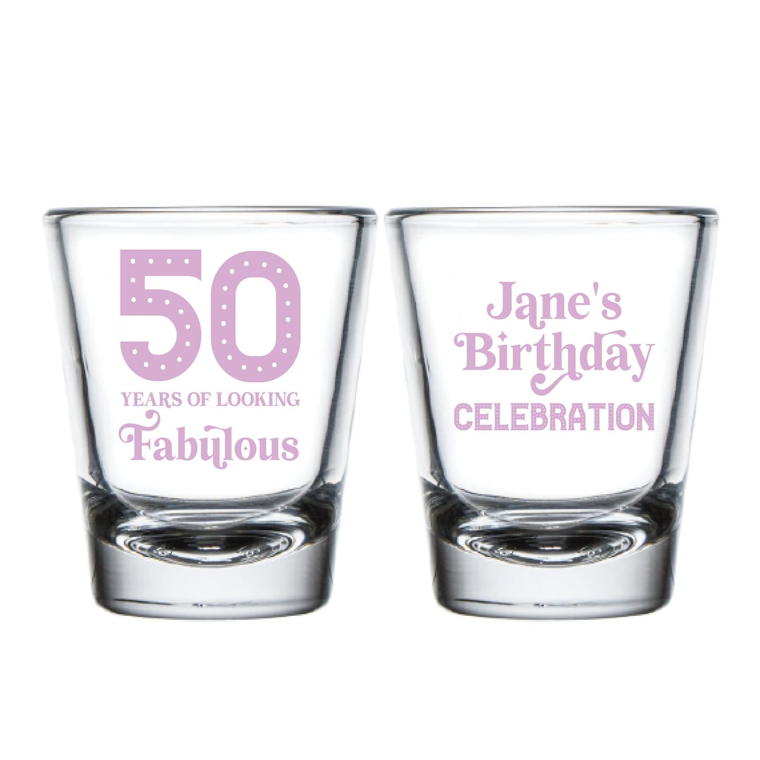50th Birthday Shot Glasses Custom Birthday Shot Glasses Etsy Australia