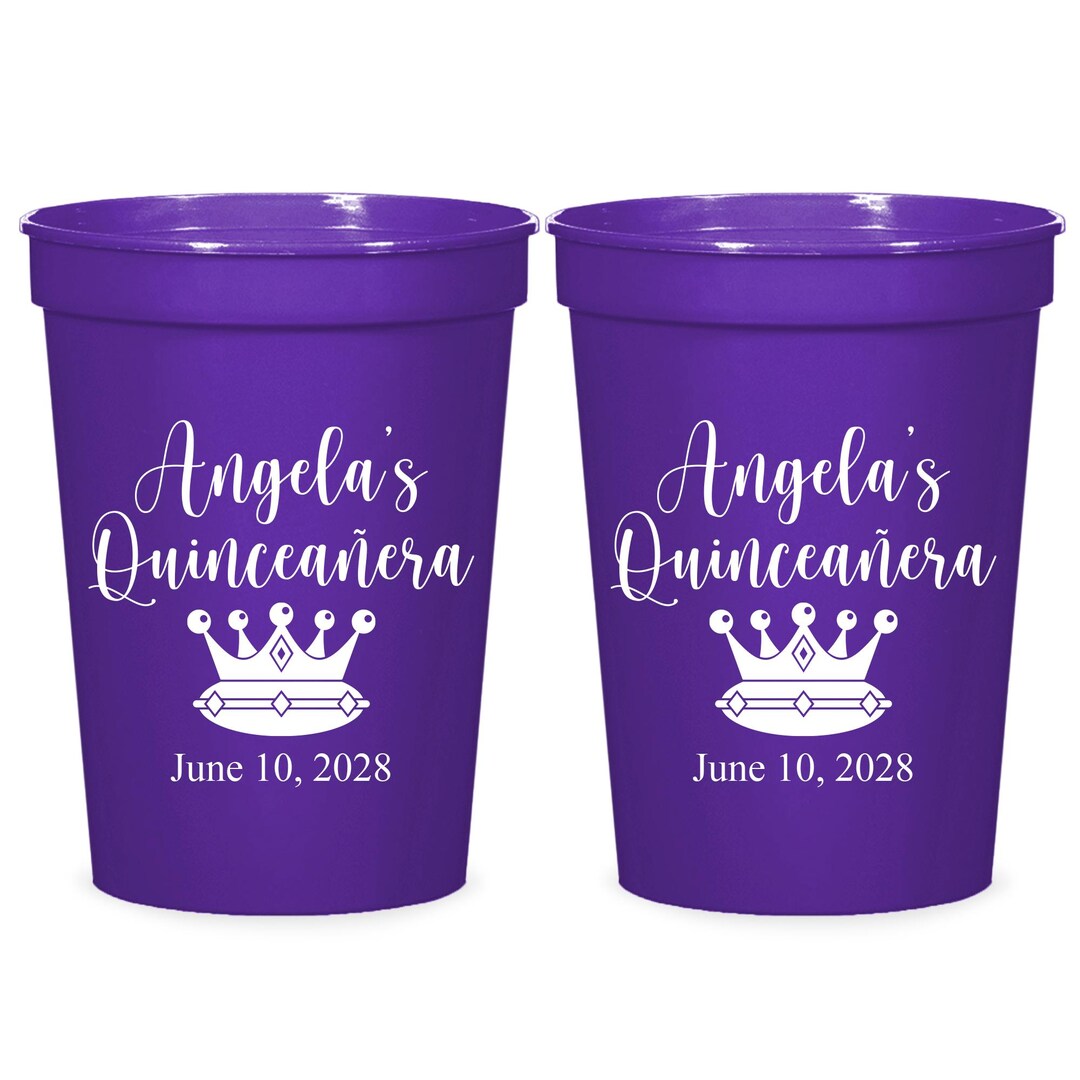Quinceañera Stadium Cups, Custom Quinceañera Stadium Cup Favors ...