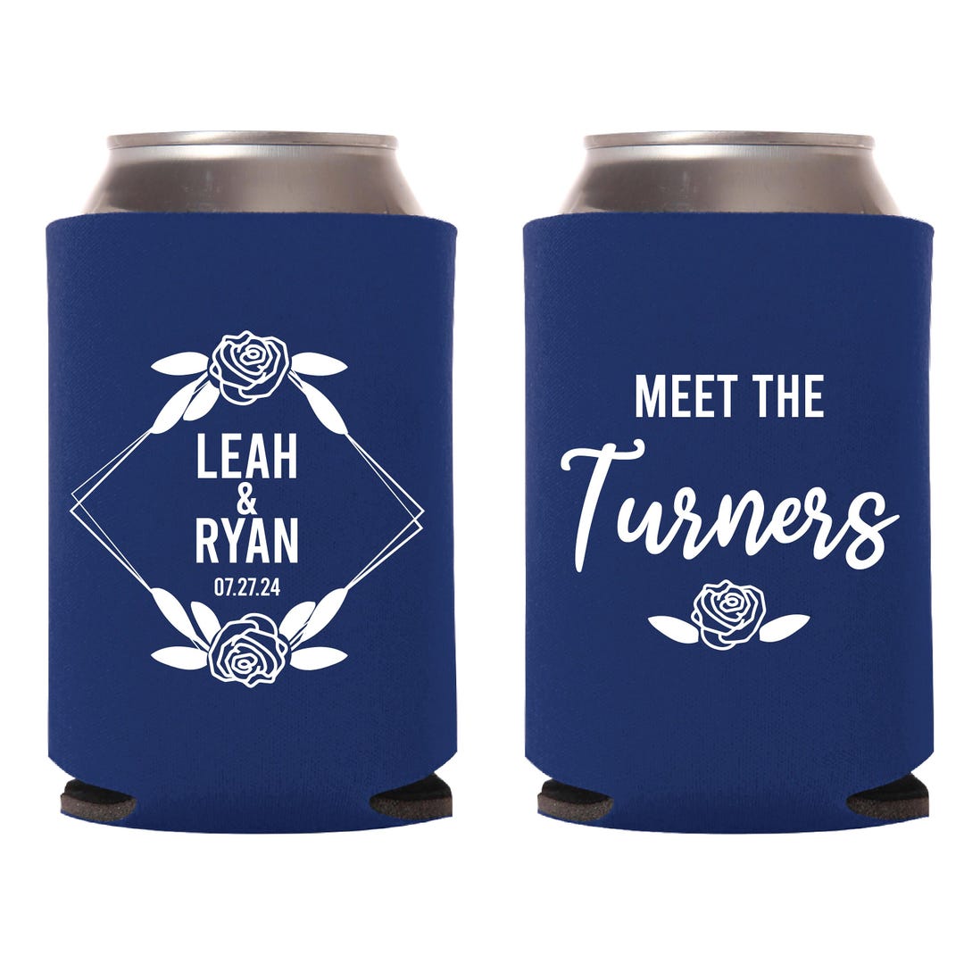 Personalized Wedding Beer Hugger, Can Coolers as Favors, Custom Wedding ...