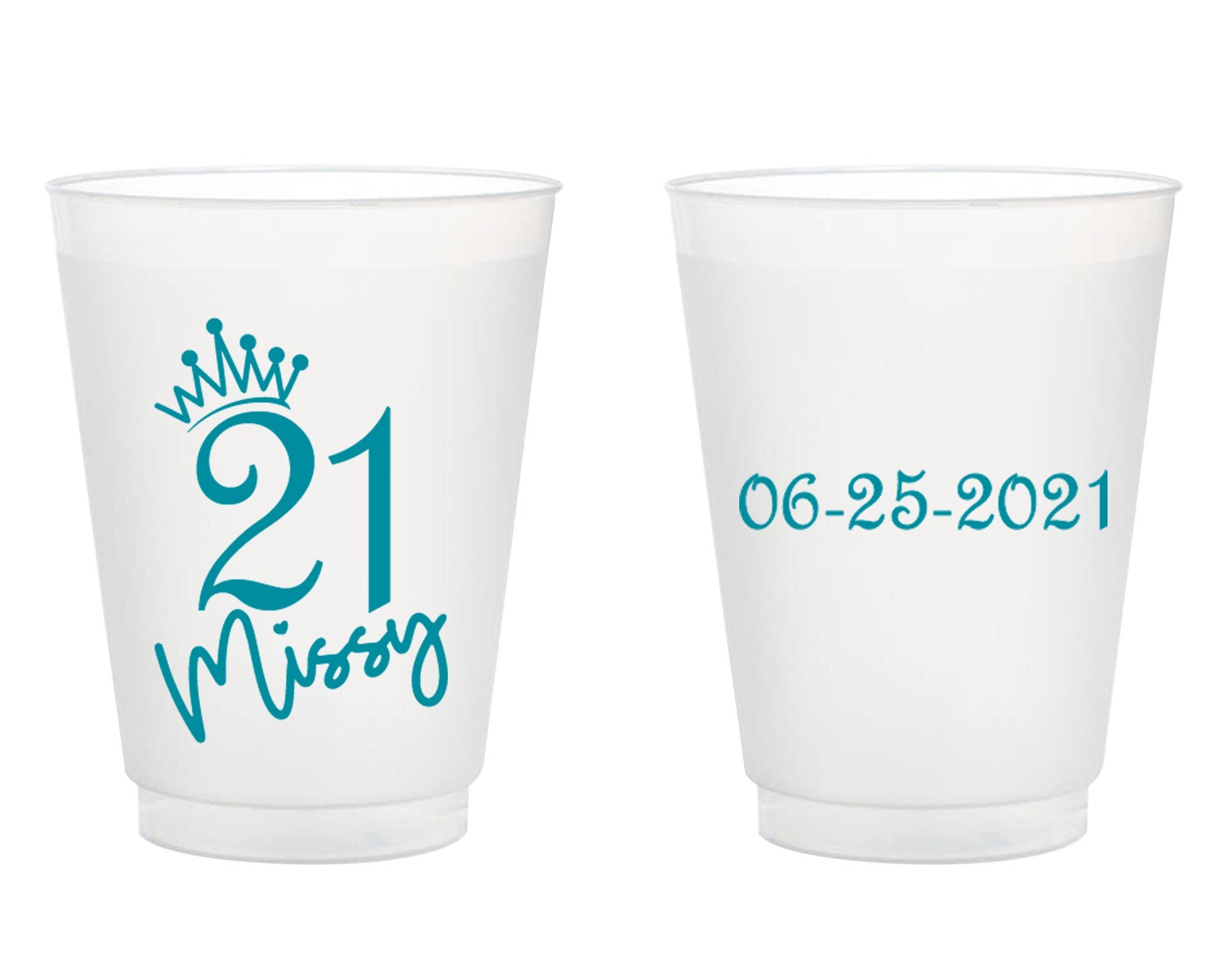 21st Birthday Frosted Cups, Customized Frosted Cups for 21st Birthday ...