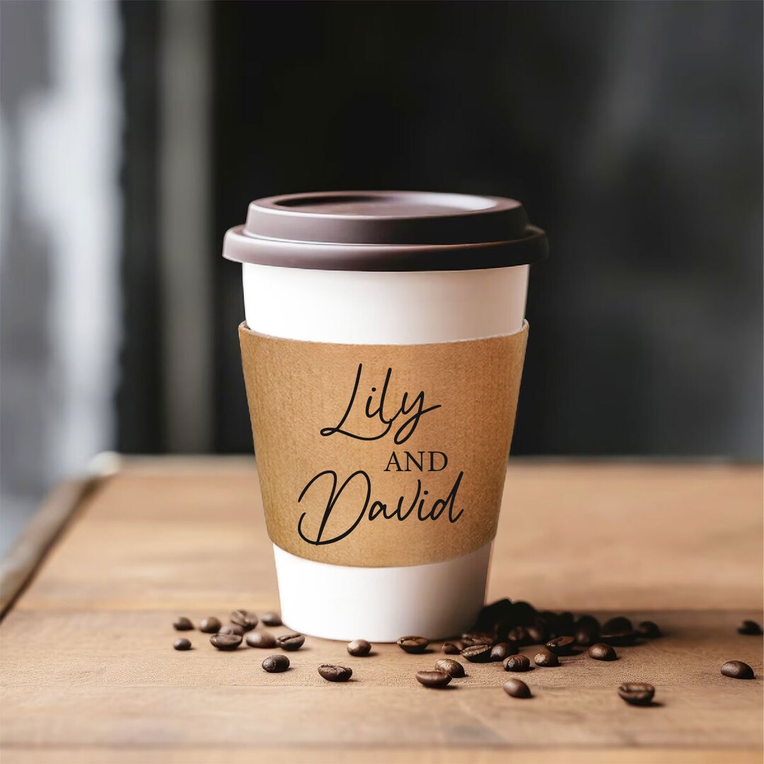 Personalized Cup Sleeve, Wedding Paper Cup Sleeve, Coffee Cup Sleeve ...
