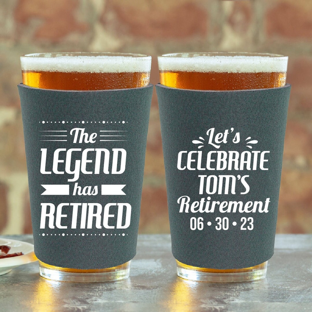Custom Retirement Party Pint Glass Sleeve, Custom Retirement Party ...