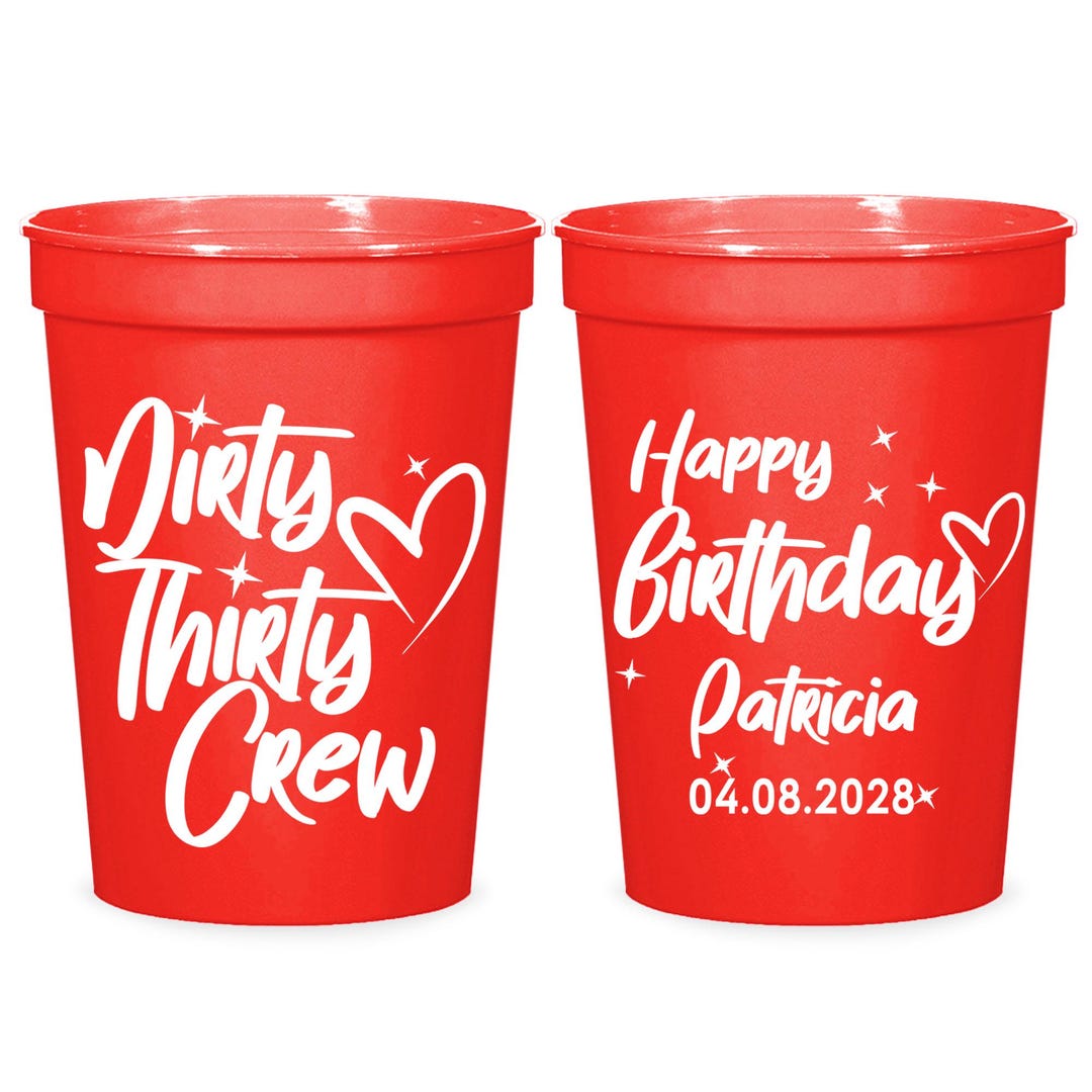 30th Customized Birthday Stadium Cups, Personalized Birthday Stadium ...