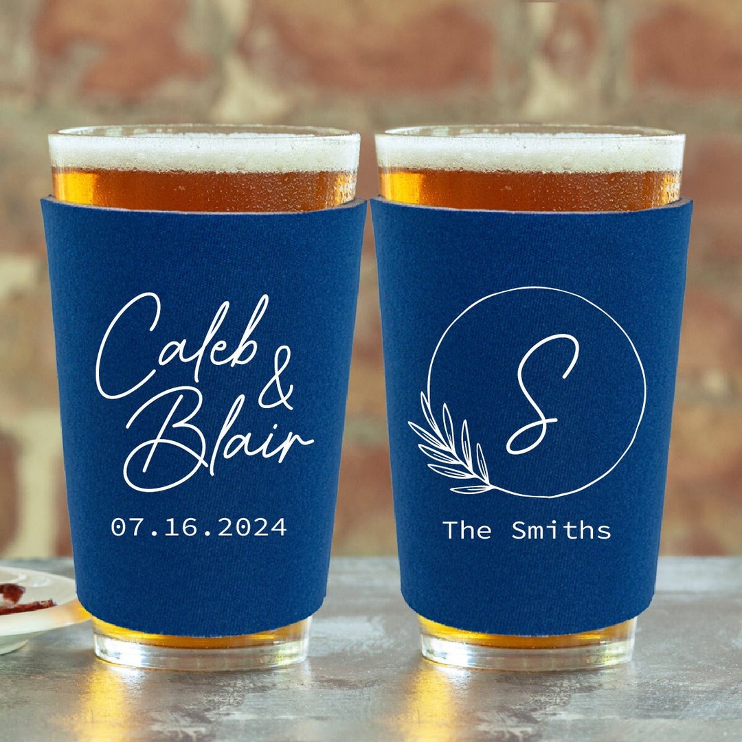 Personalized Glass Pint Sleeves for Weddings, Custom Wedding Pint Glass ...