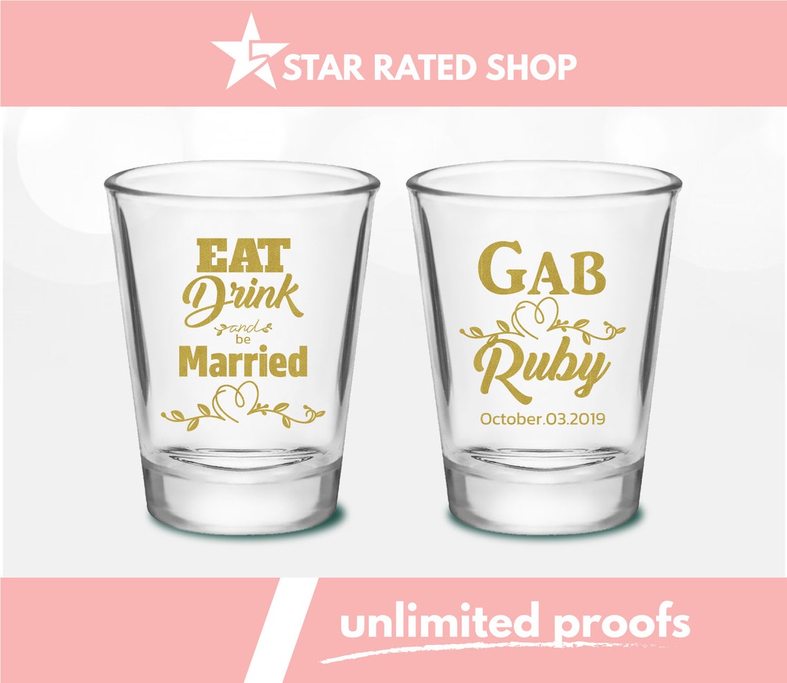 Custom Wedding Shot Glass Wedding Shot Glass Shot Glass - Etsy