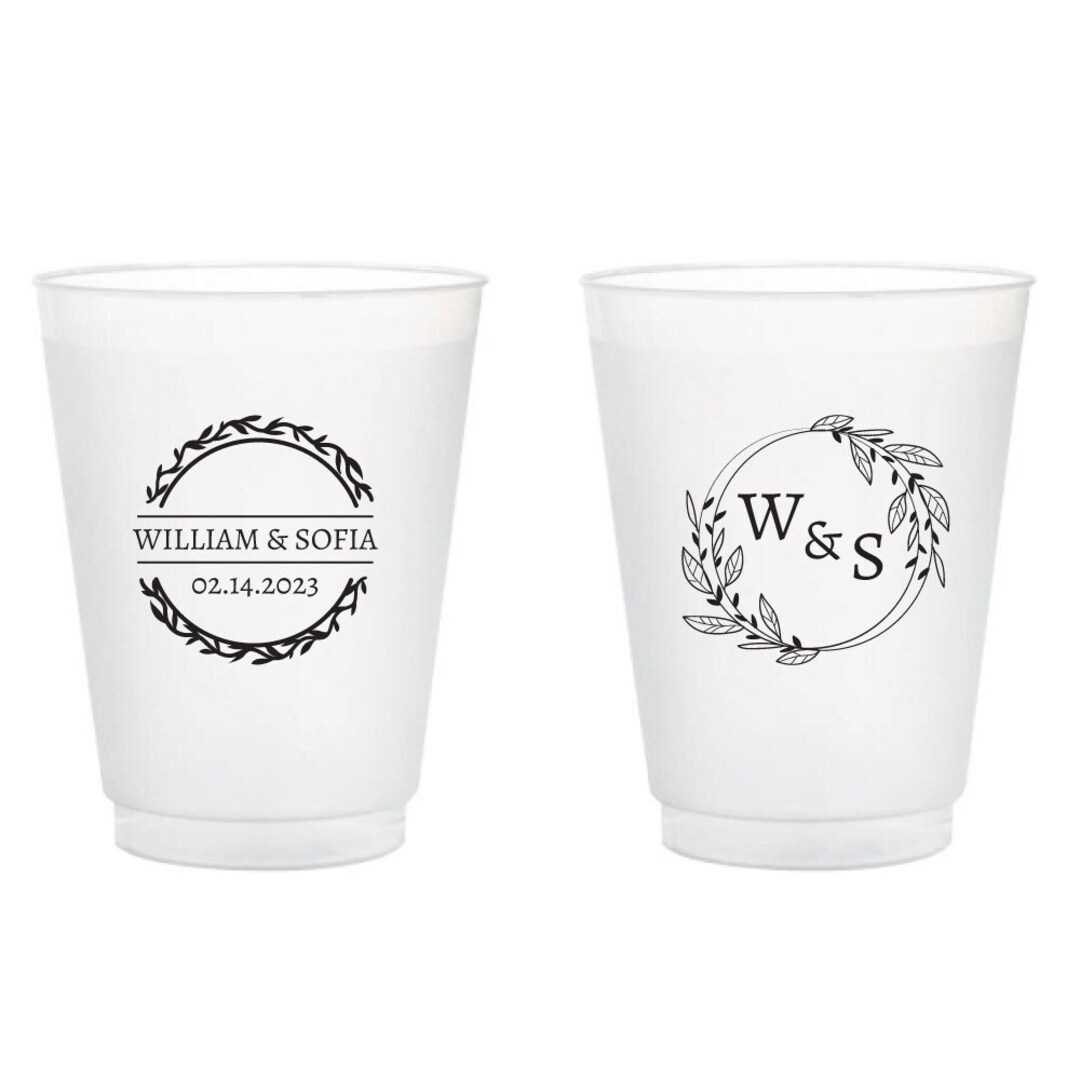 Personalized Wedding Initials Frosted Cups, Personalized Wedding ...