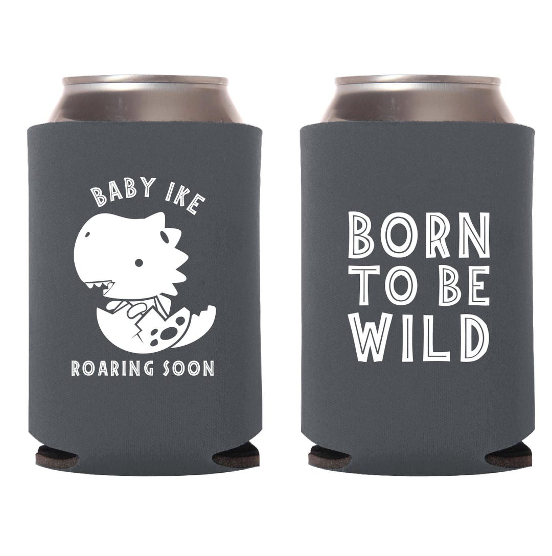 Soaring Soon Baby Shower Can Coolers, Born to Be Wild Baby Shower Beer Huggers, Custom Baby ...
