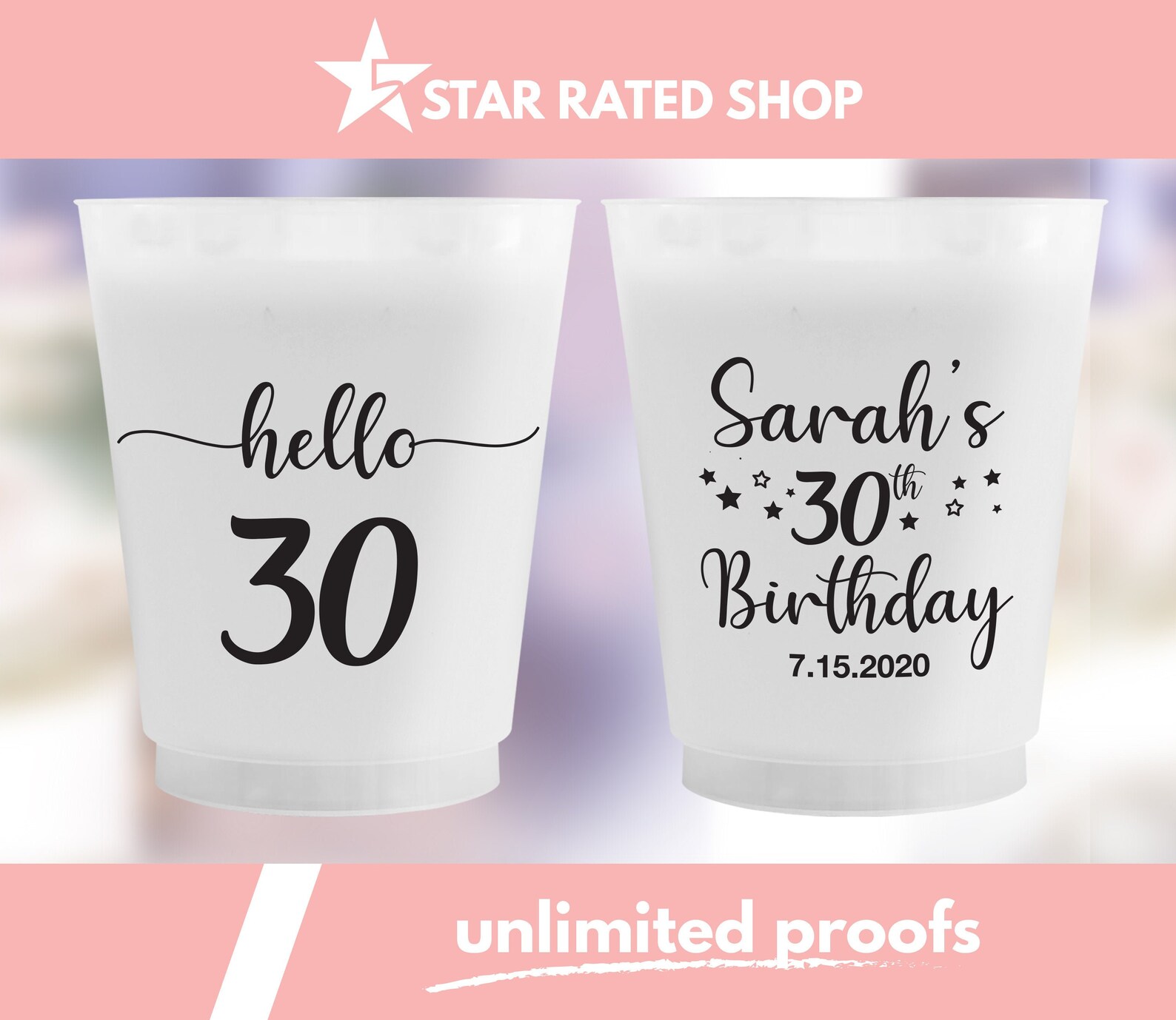 Custom Birthday Frosted Cups, Birthday Frosted Cup, Personalized ...