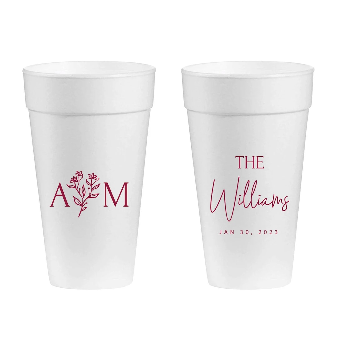 Custom 20oz Foam Cups, Personalized Foam Cup Favors, Custom Foam Cup ...