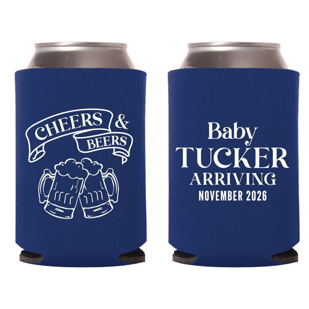Personalized Baby Shower Stubby Holder Favors, Baby Shower Can Cooler ...