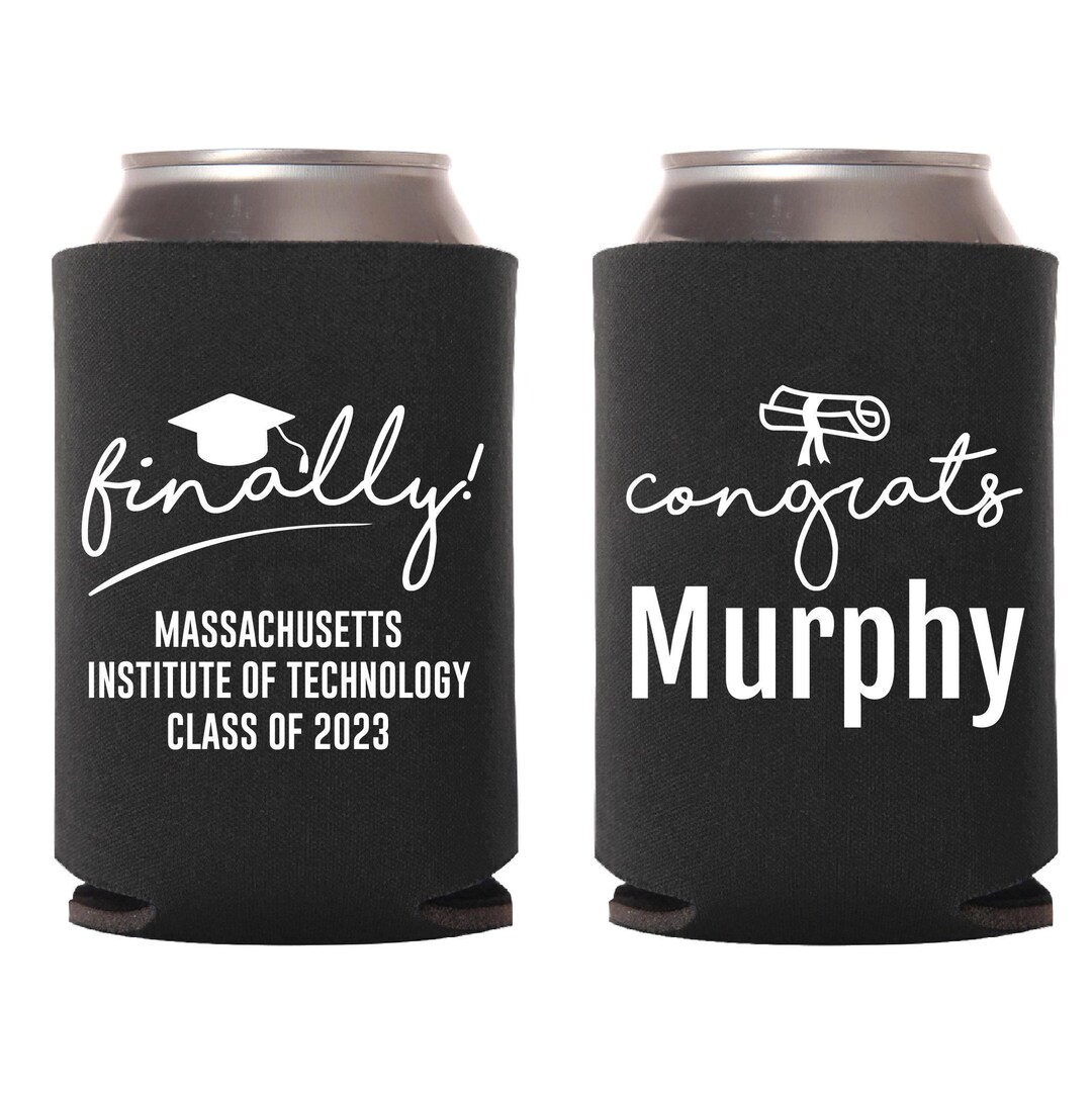 Finally Graduation Can Coolers as Favors, Personalized Graduation Can ...