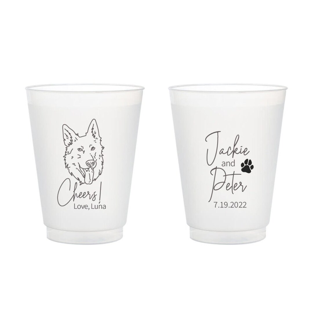 Pet Wedding Frosted Cups, Dog Wedding Frosted Cups, Pet Wedding Plastic ...
