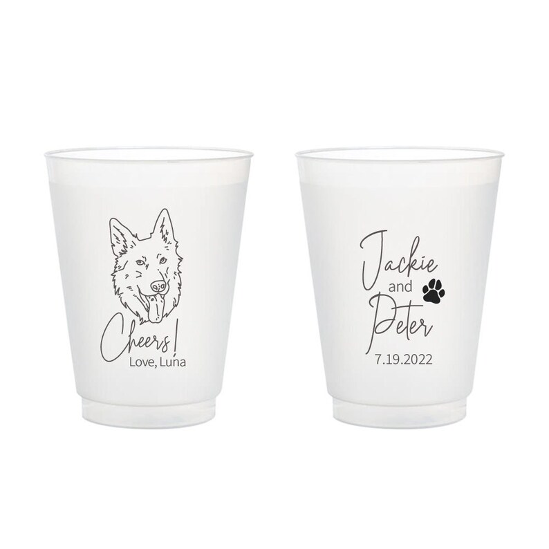 Pet Wedding Frosted Cups Dog Wedding Frosted Cups Pet - Etsy