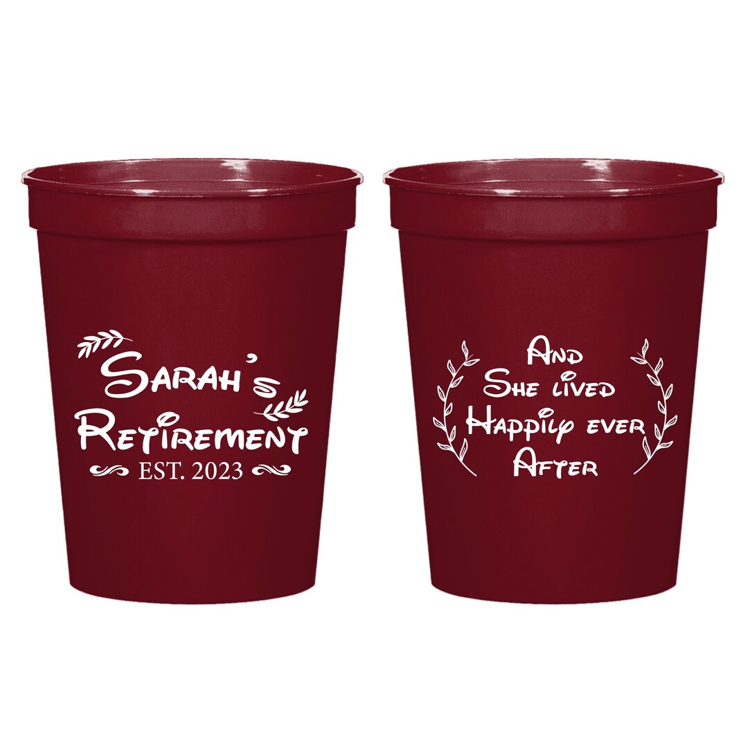 Custom Retirement Party Stadium Cup Favor, Personalized Retirement ...