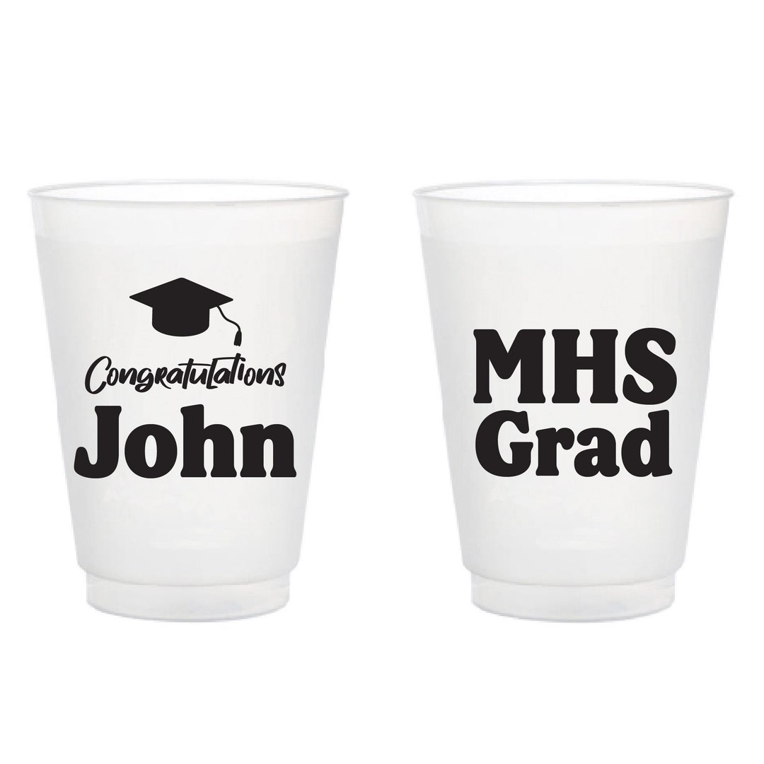 Congratulation Frosted Cups for Graduates, Personalized Graduation ...