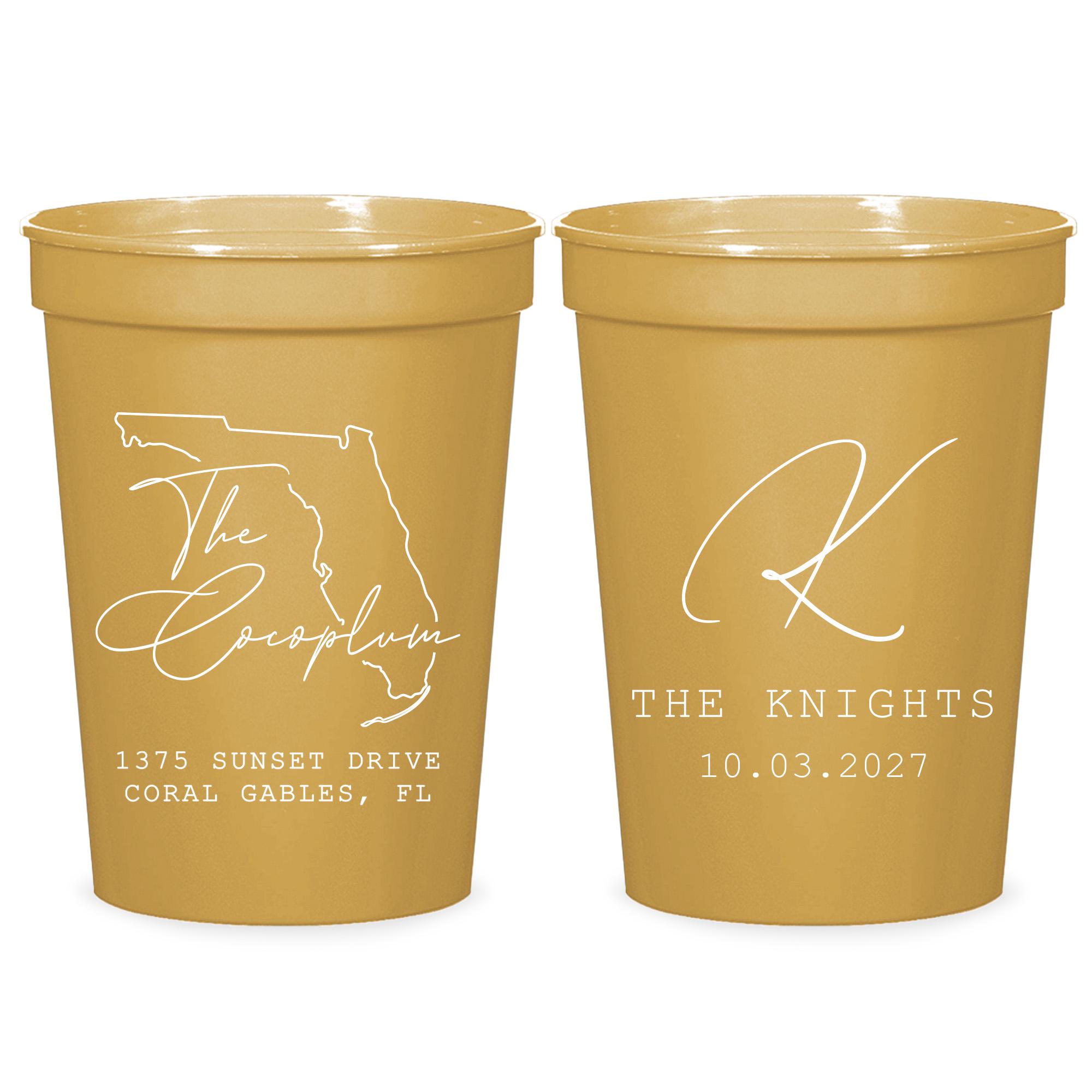 Custom State Stadium Cups, Destination Wedding Stadium Cups, Stadium ...