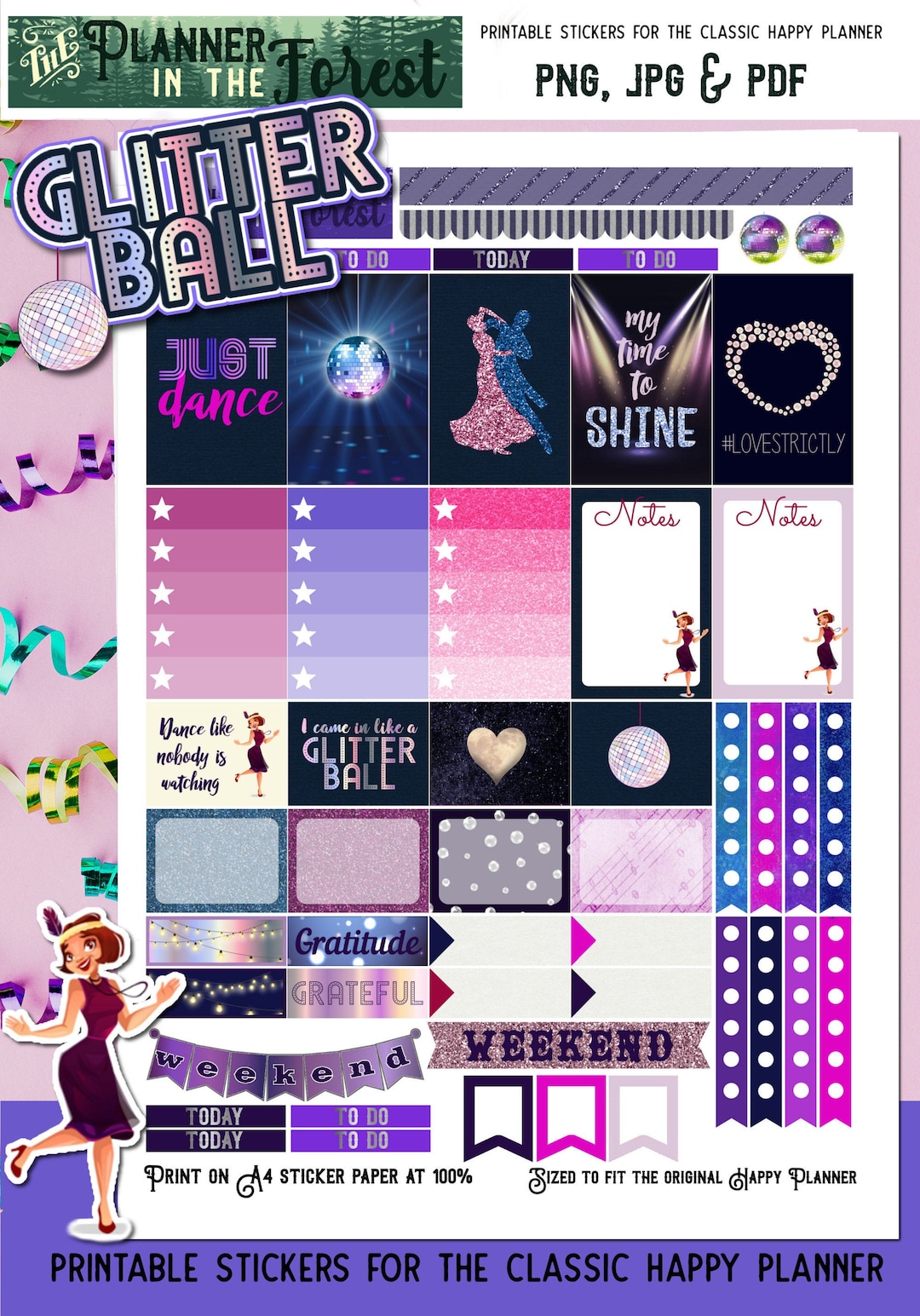 STRICTLY (INSTANT DOWNLOAD) ~ Printable Planner Stickers for Classic ...