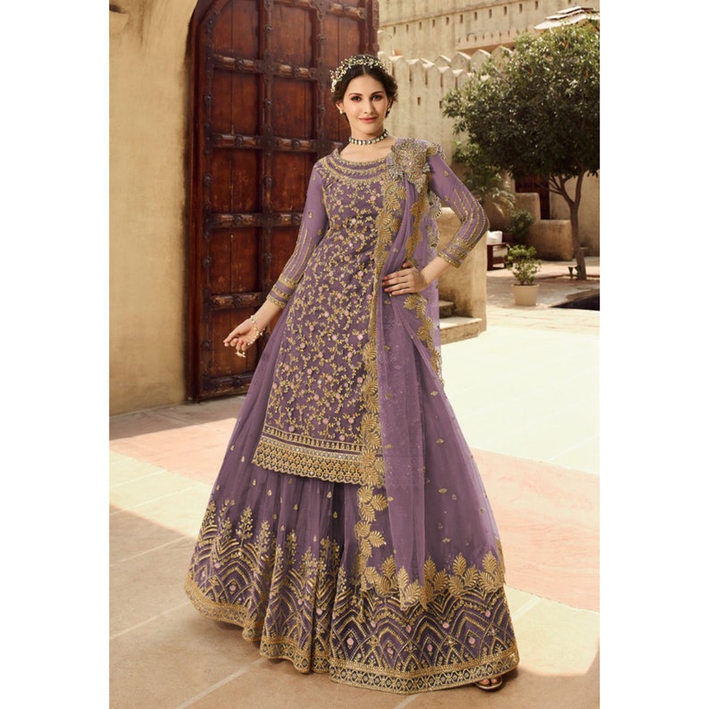 Bridal Wear Designer Sharara Plazzo Suits Ready Made Heavy | Etsy