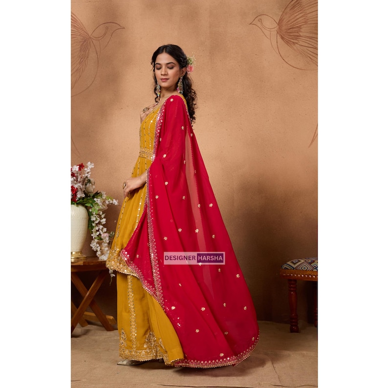 Salwar Kameez bordado, vestido de novia pakistaní, traje Anarkali de ...