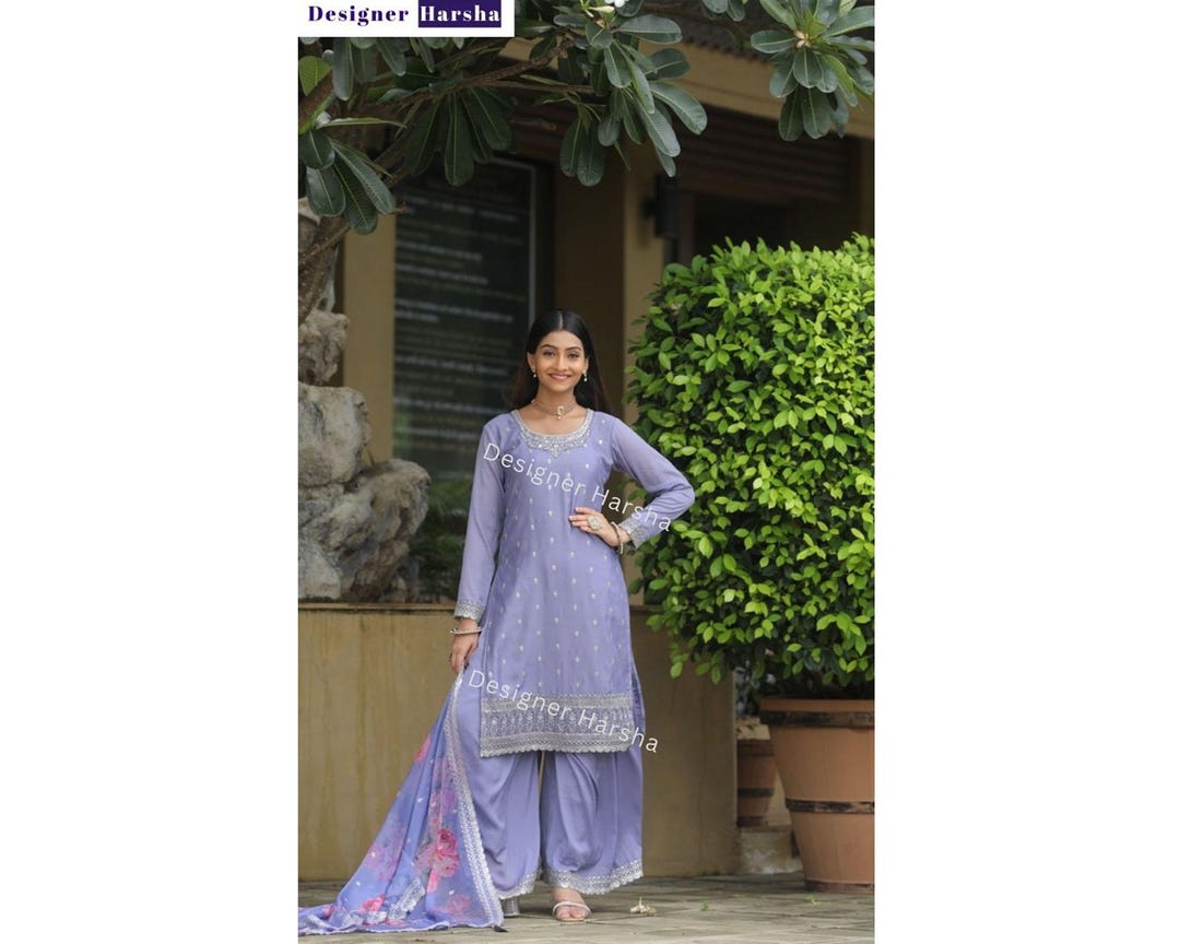 Kurta Palazzo 3 Pc Suits , Shalwar Kameez Ready-made Dupatta, Sharara ...
