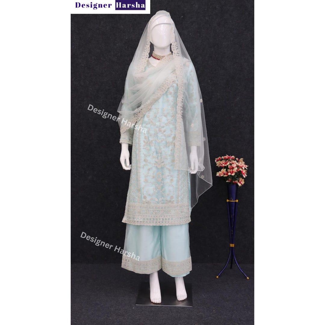 Shalwar Kameez Palazzo Suit , Pakistani Clothing , Wedding Nikka Wear ...