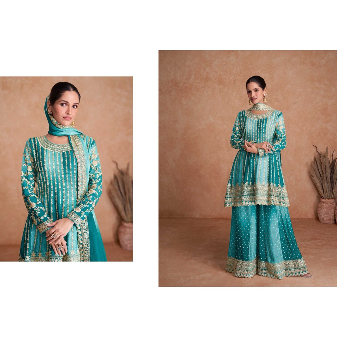 Women's Wear Beautiful Sky Blue Color Designer Shalwar - Etsy