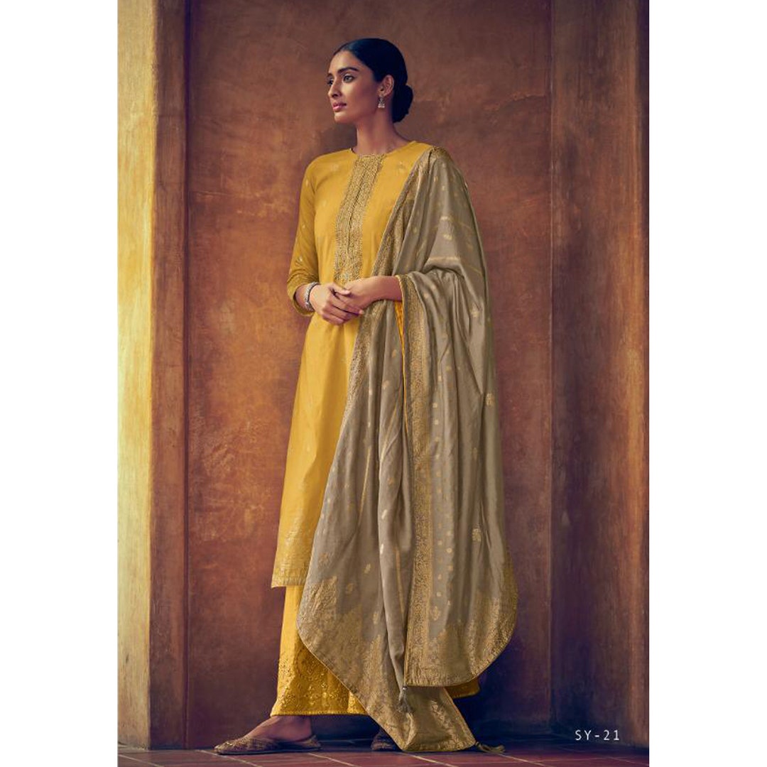 Yellow Color Plazzo Sharara Shalwar Suits Pakistani Indian Designer ...