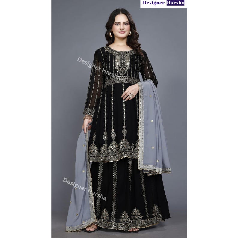 Salwar Kameez bordado, vestido de novia pakistaní, traje Anarkali de ...