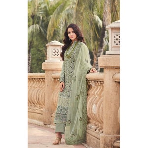 Indian Pakistani Wedding Ethnic Party Wear Shalwar Kameez Dupatta Dress ...