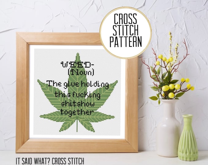 Weed Cross Stitch Pattern - Etsy