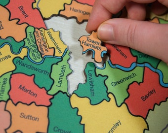 Map of the World Wooden Jigsaw Puzzle Heirloom Puzzles - Etsy
