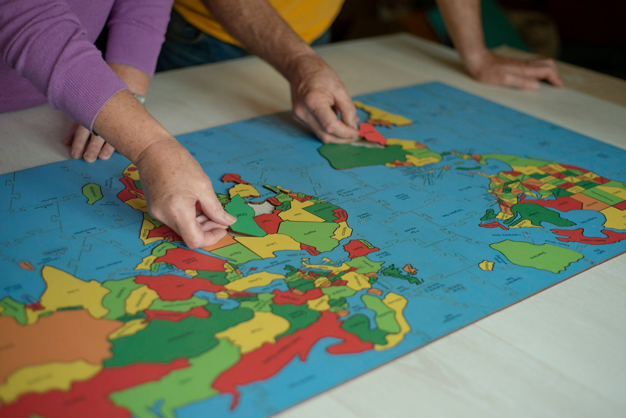 Map of the World Wooden Jigsaw Puzzle - Heirloom Puzzles - Etsy