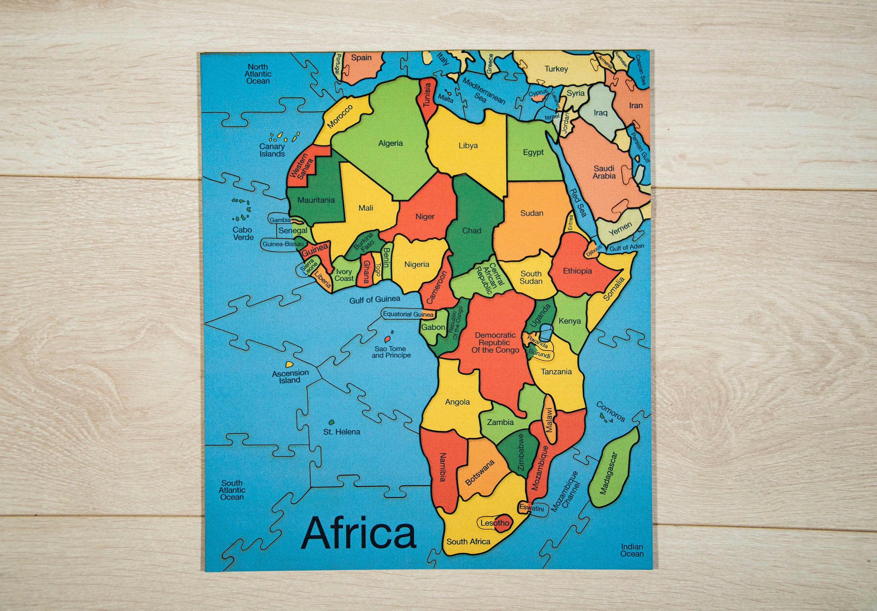 Map of Africa Wooden Jigsaw Puzzle - Heirloom Puzzles - Etsy