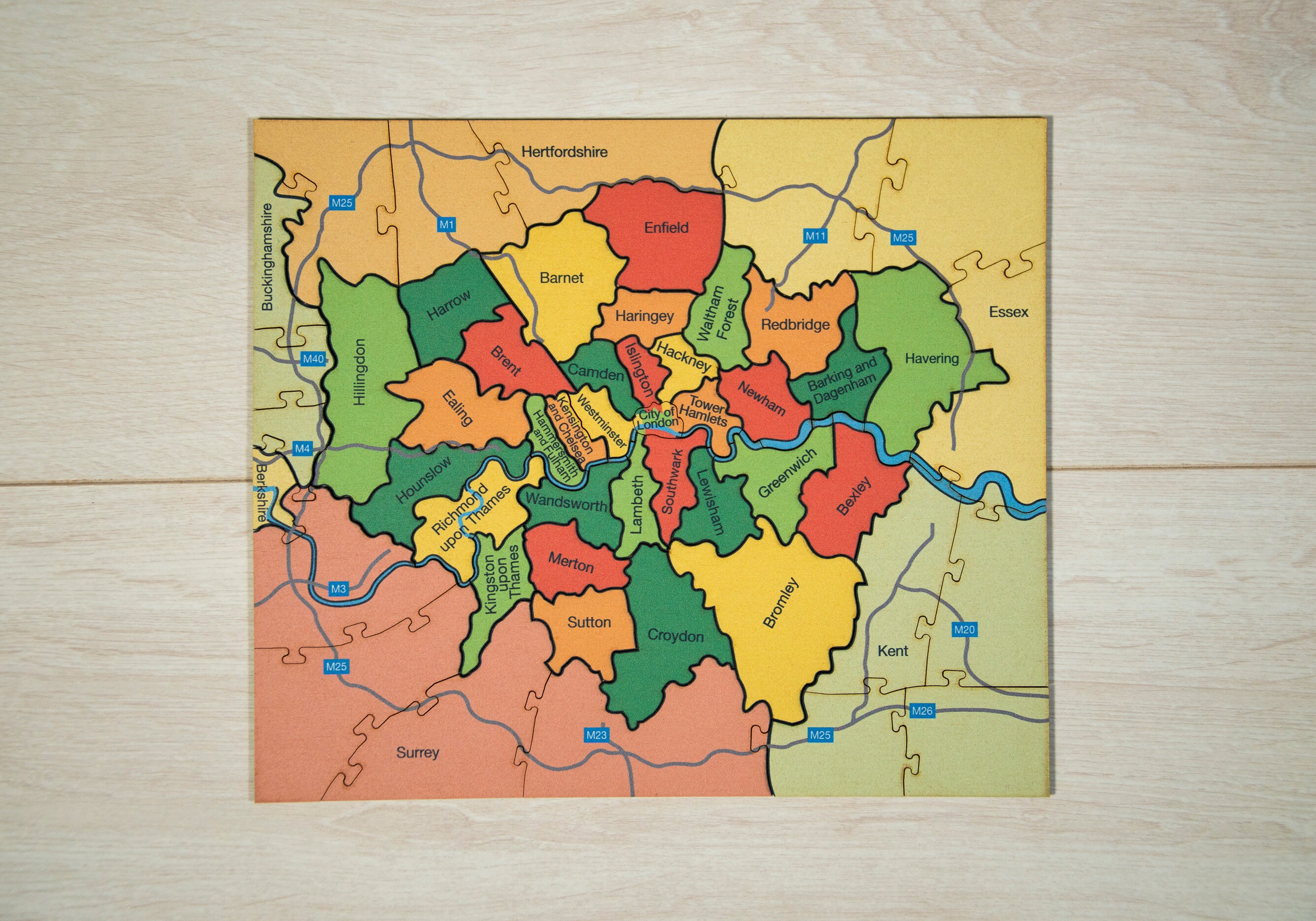 The London Boroughs Wooden Jigsaw Puzzle - Heirloom Puzzles - Etsy UK