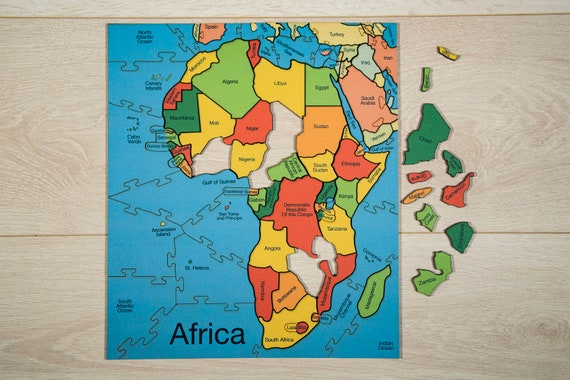 Map of Africa Wooden Jigsaw Puzzle Heirloom Puzzles - Etsy UK