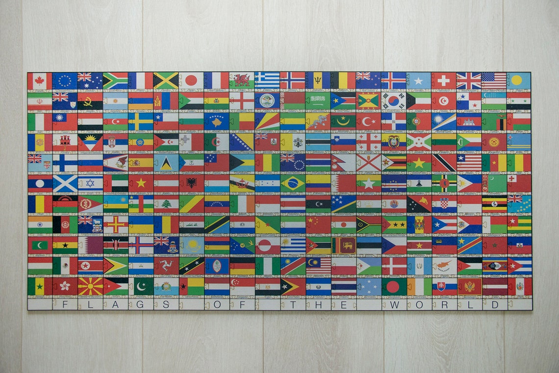 Flags of the World Puzzle - Heirloom Puzzles - Wooden Jigsaw Puzzle ...