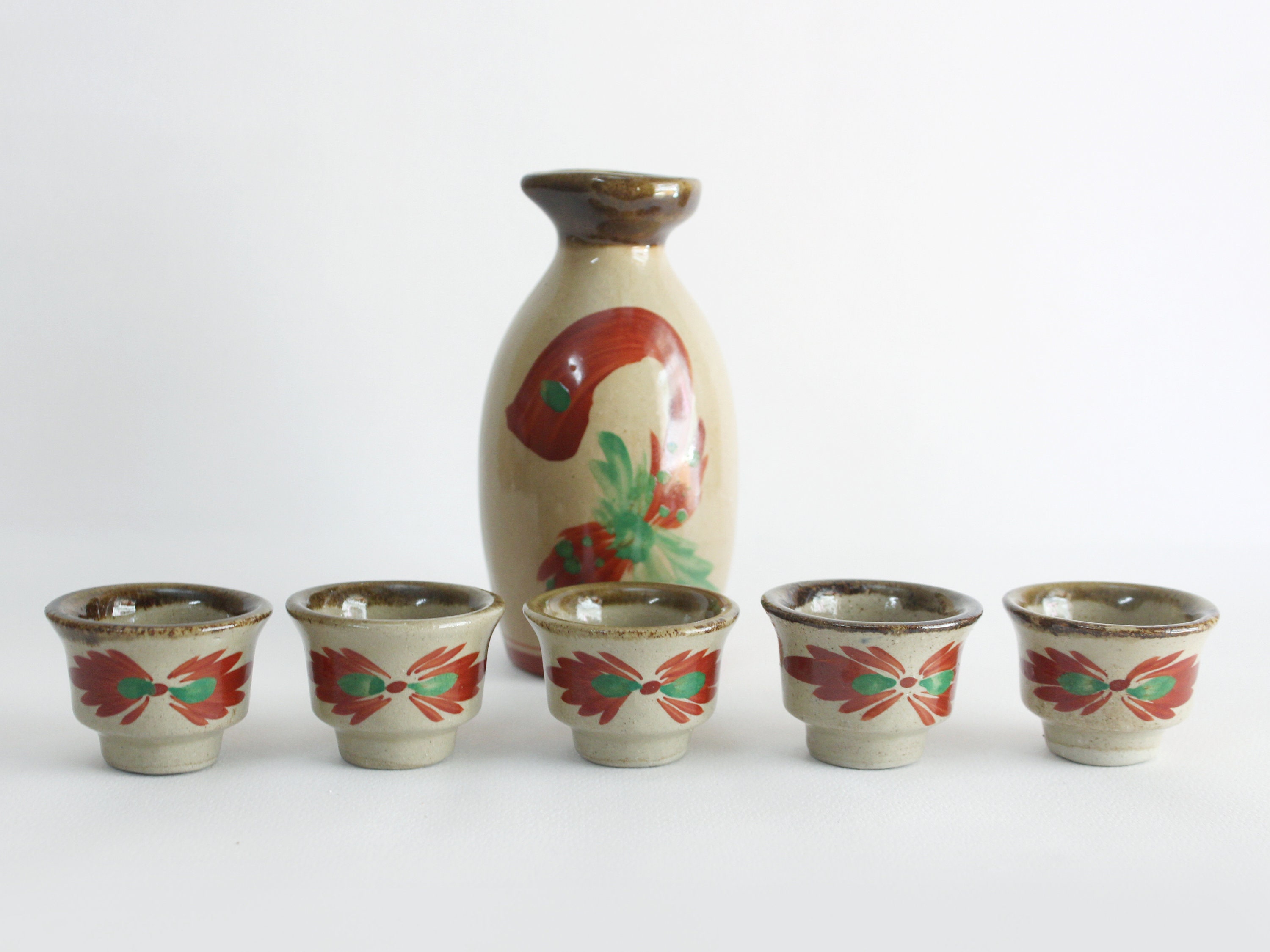 Tokkuri Sake Set 6.7oz 200ml with 5 Mini Cups Ceramic Sake | Etsy