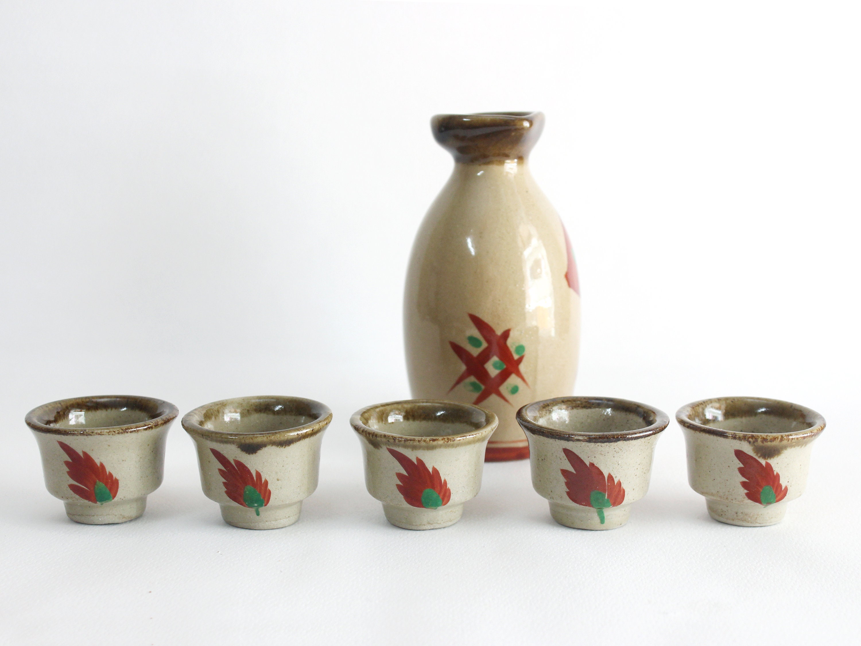 Tokkuri Sake Set 6.7oz 200ml with 5 Mini Cups Ceramic Sake | Etsy