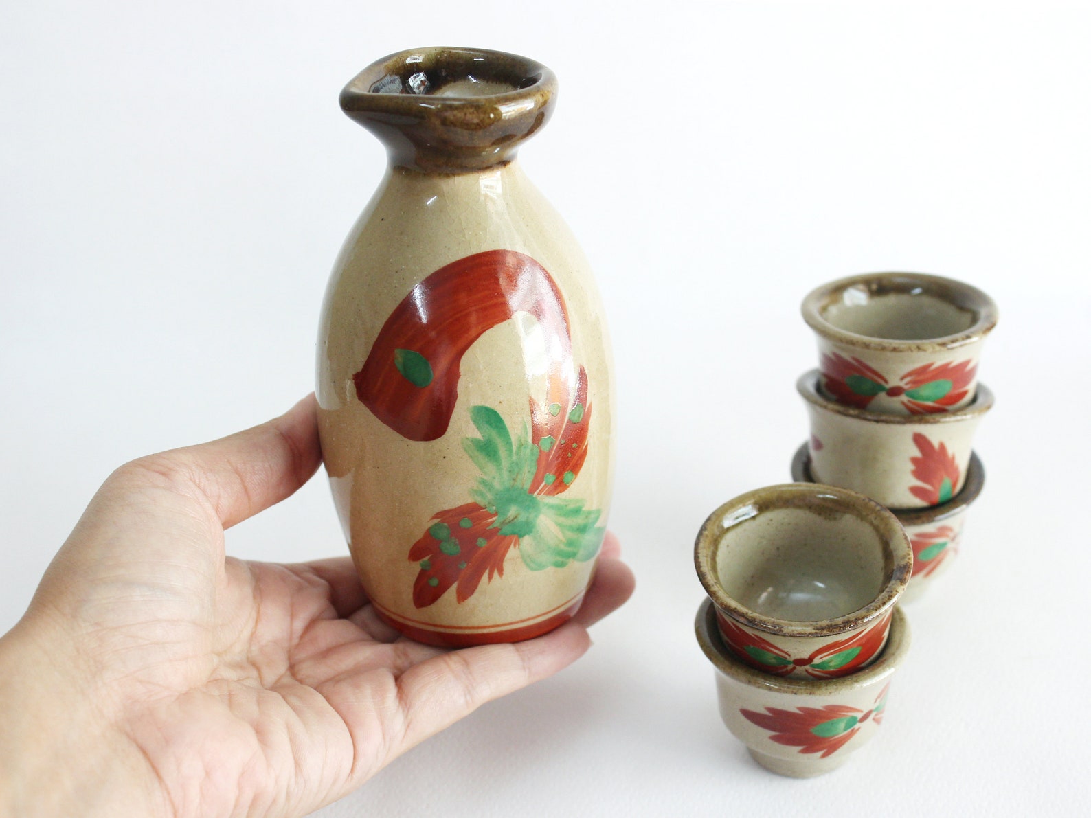 Tokkuri Sake Set 6.7oz 200ml With 5 Mini Cups Ceramic Sake - Etsy UK