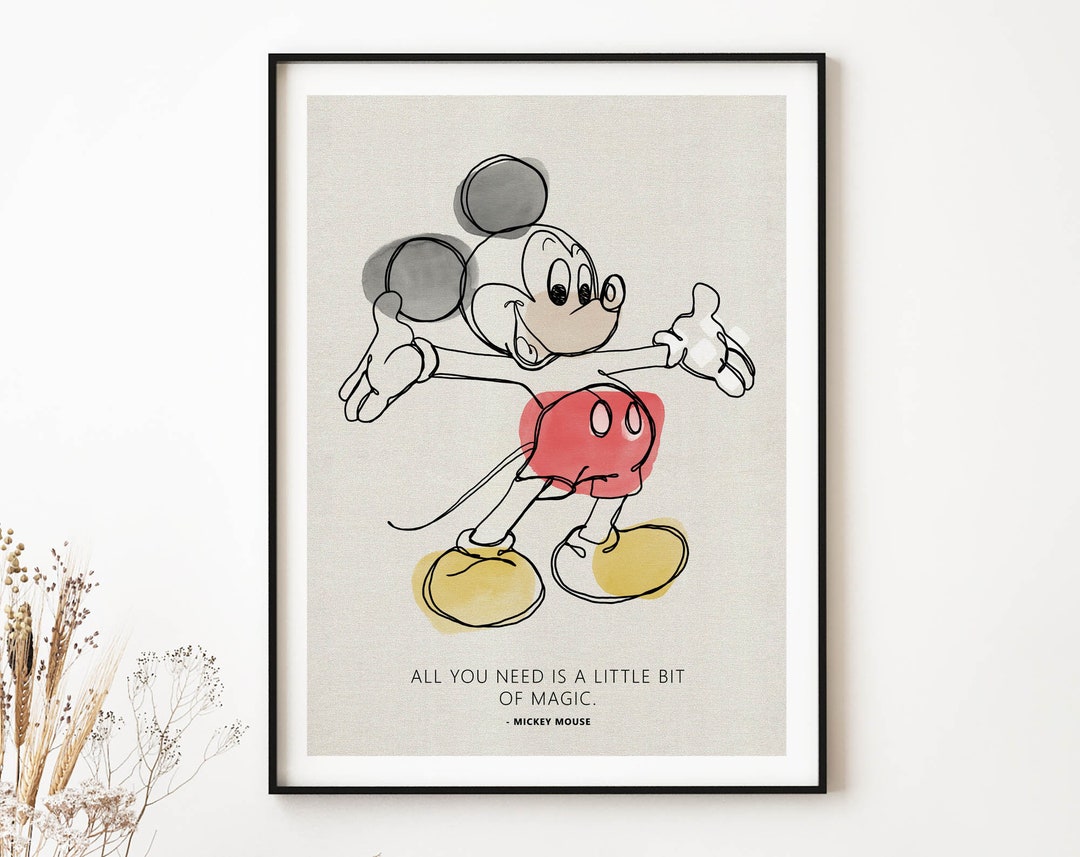Famous Mouse Arms Open Abstract Art Line Art Illustrated Poster Gift - Etsy