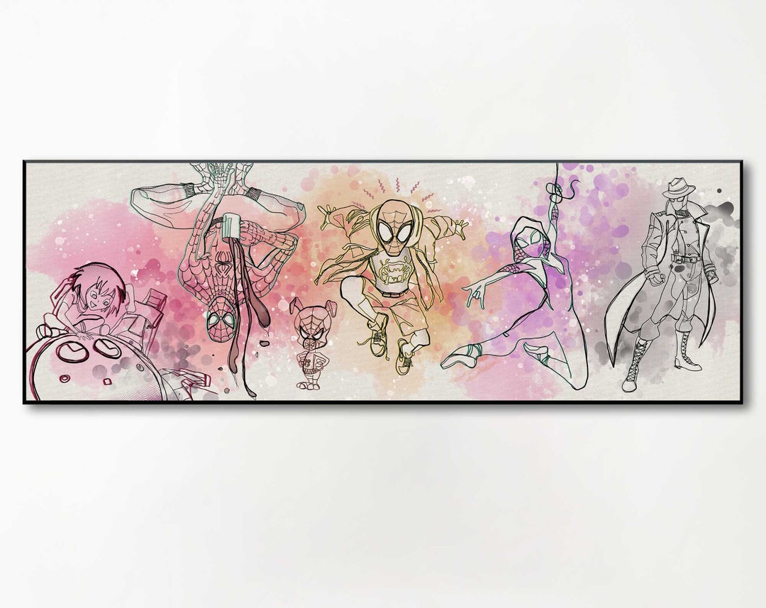 Science Fiction Spider Boy in Multiverse Abstract Art Line - Etsy